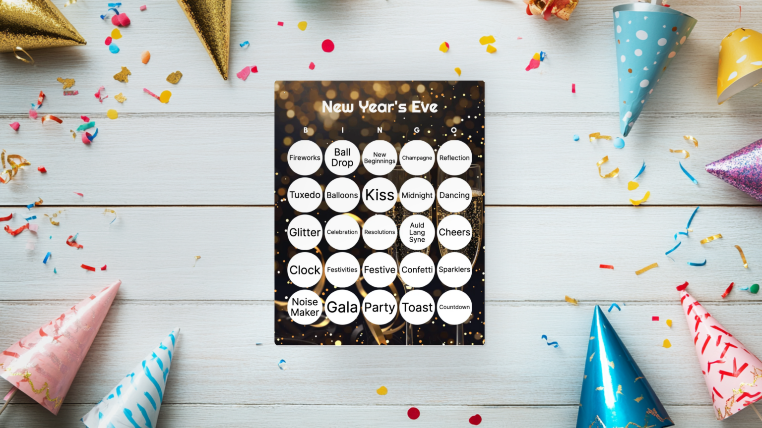 New Year's Eve Bingo: Printable & Customizable - Bingo Card Creator