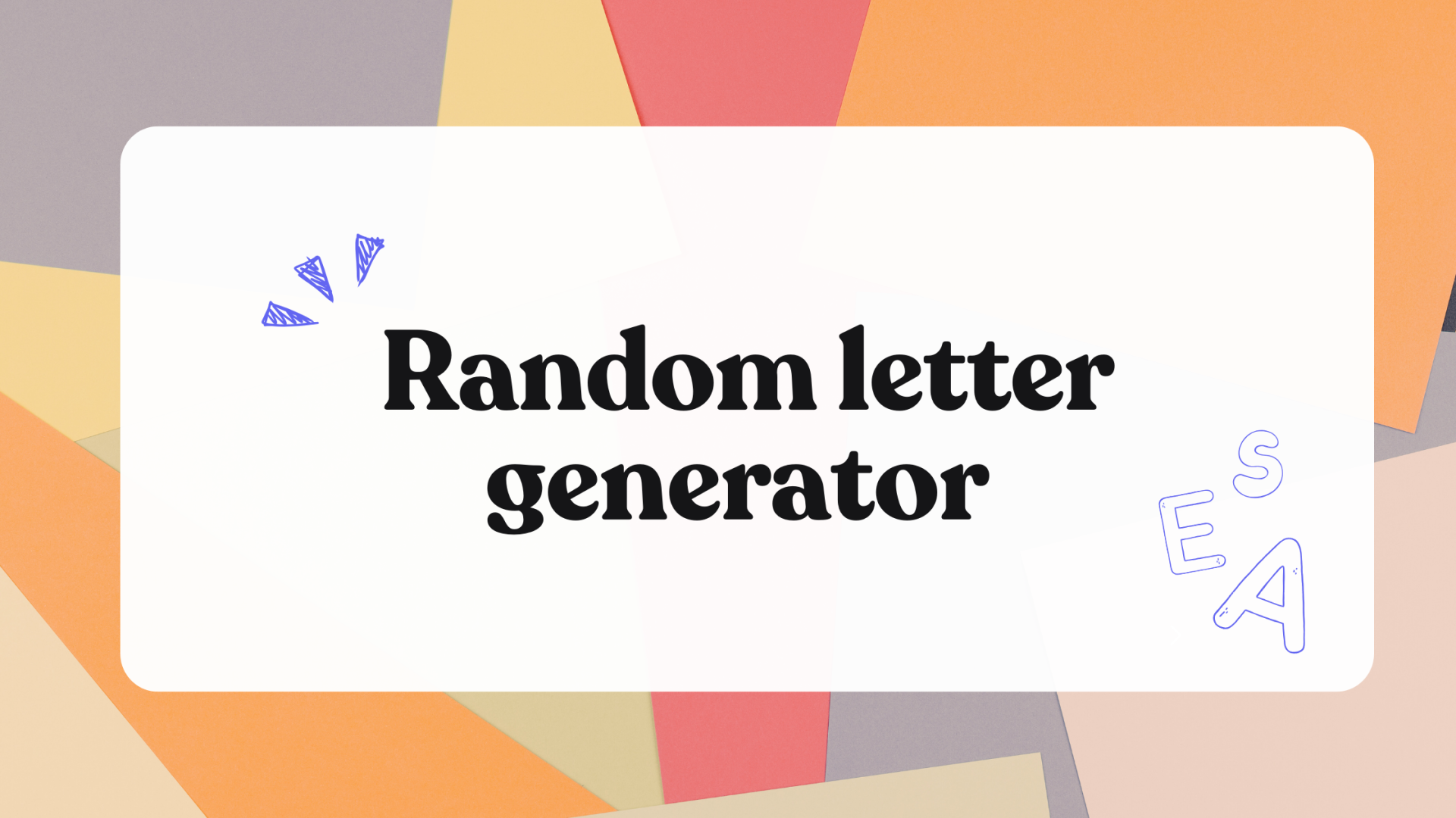 Random Letter Generator - Bingo Card Creator