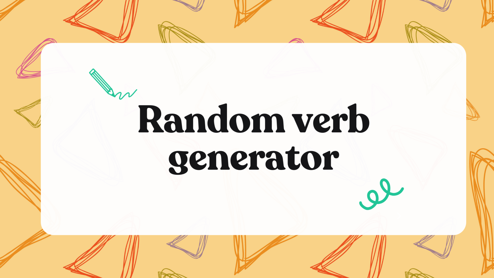 Random Verb Generator - Bingo Card Creator
