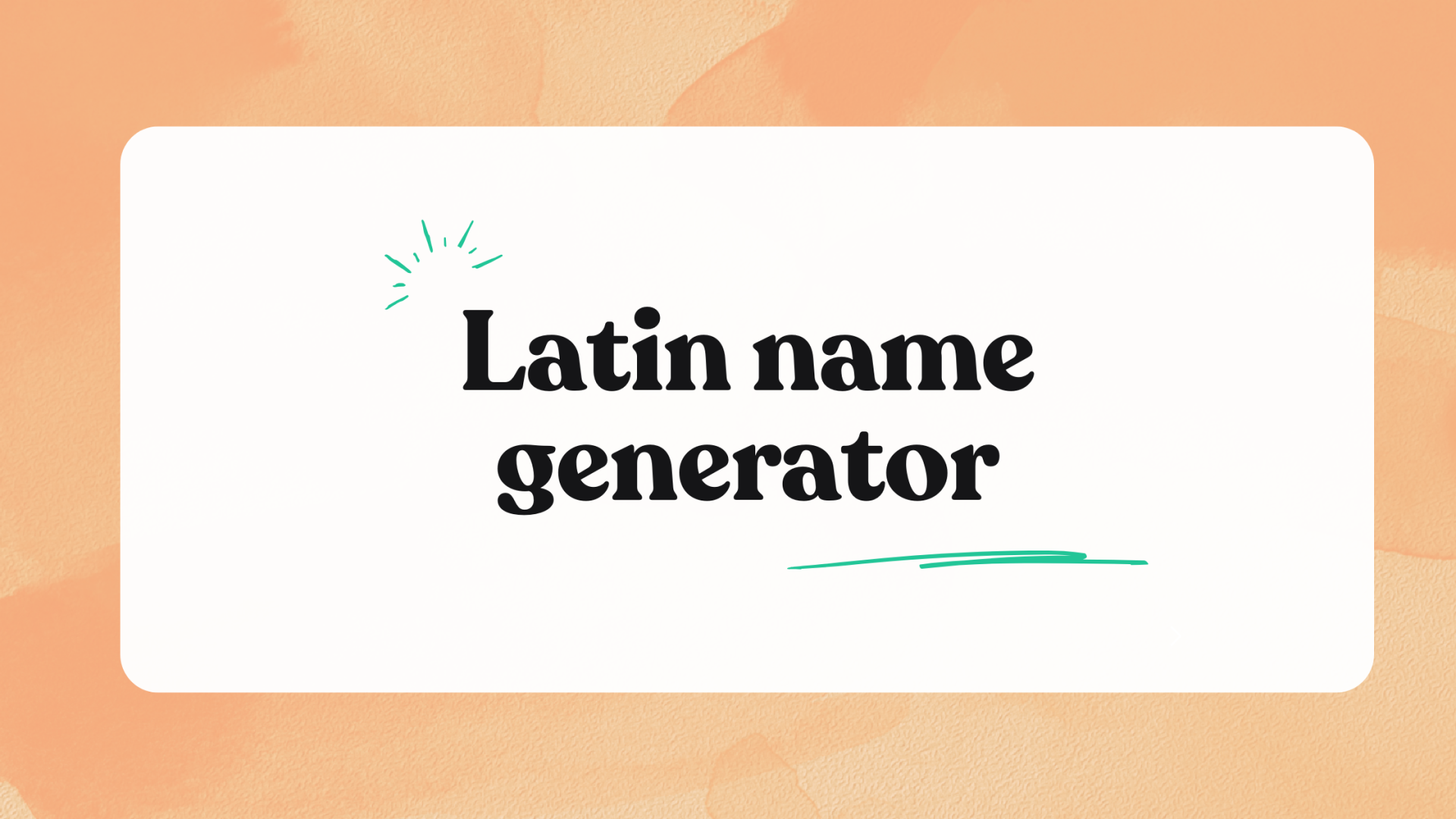 Latin Name Generator - Bingo Card Creator