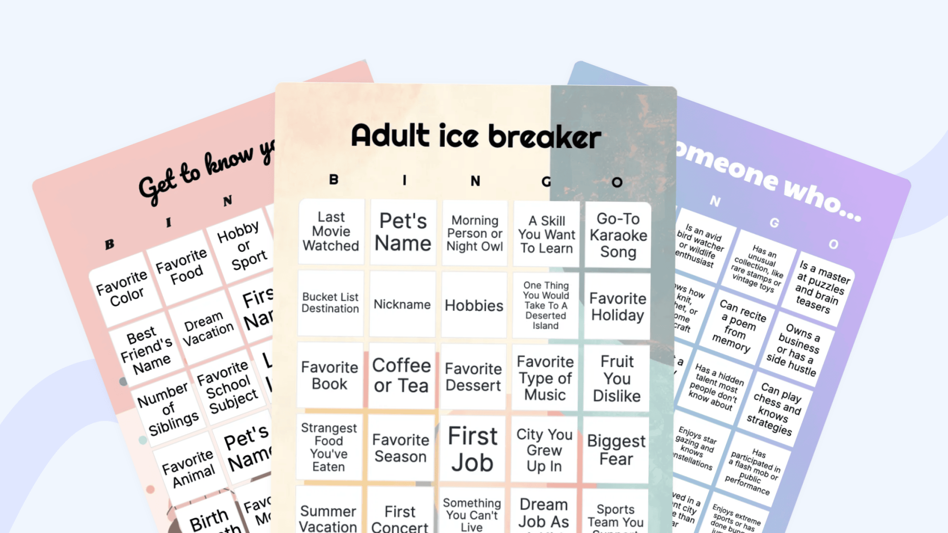 Icebreaker Bingo: The #1 Get To Know You Game - Bingo Card Creator