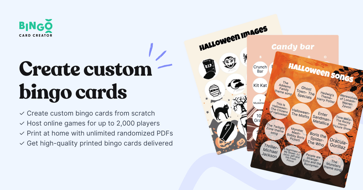 Halloween Bingo: Printable & Customizable - Bingo Card Creator